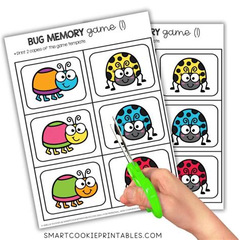 3 Bug Memory Matching Games Free Printable Smart Cookie Printables
