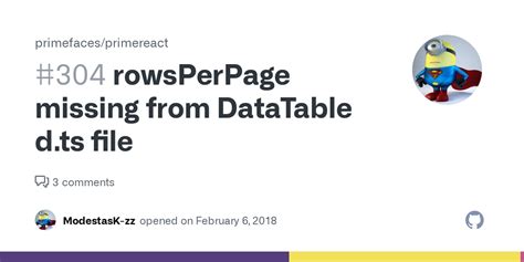 RowsPerPage Missing From DataTable D Ts File Issue 304 Primefaces