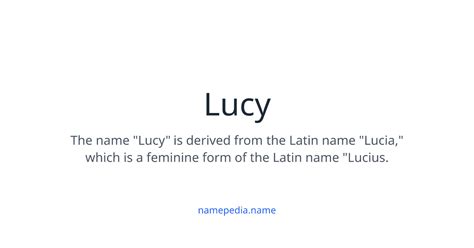 Lucy Meaning Nicknames Origins And More Namepedia