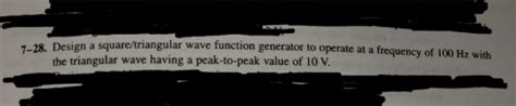 Solved Design A Squaretriangular Wave Function Generator To