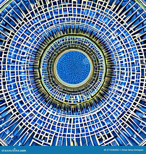 A Circular Design With Intricate Interlocking Shapes In Shades Of Blue And Green1 Generative Ai