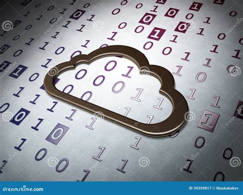 Cloud Computing Concept Cloud On Binary Code Background Stock Image
