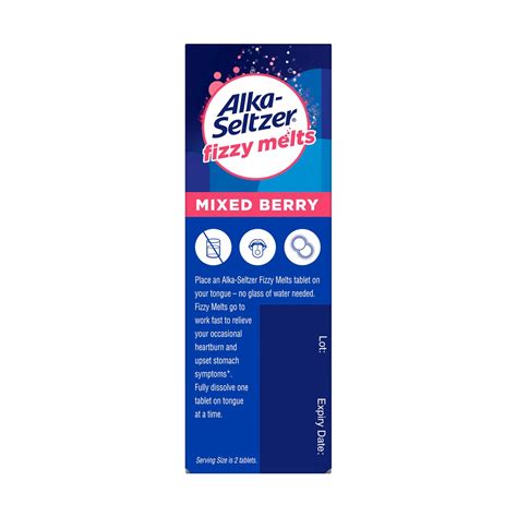 Buy Alka Seltzer Fizzy Melts Mixed Berry Upset Stomach Relief Tablets