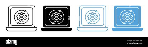 Code Optimization Icon Vector Symbol Or Sign Set Collection In Black And White Outline Stock