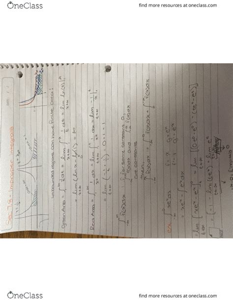 Calculus 1501ab Lecture 25 Improper Integrals Oneclass
