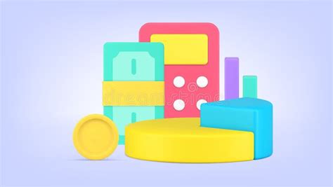 Bar Diagram Chart Graph Statistic Analyzing Data Dynamic Process Isometric 3d Icon Realistic