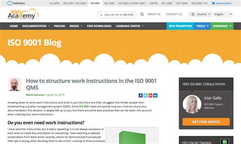 how to structure quality management system documentation advisera