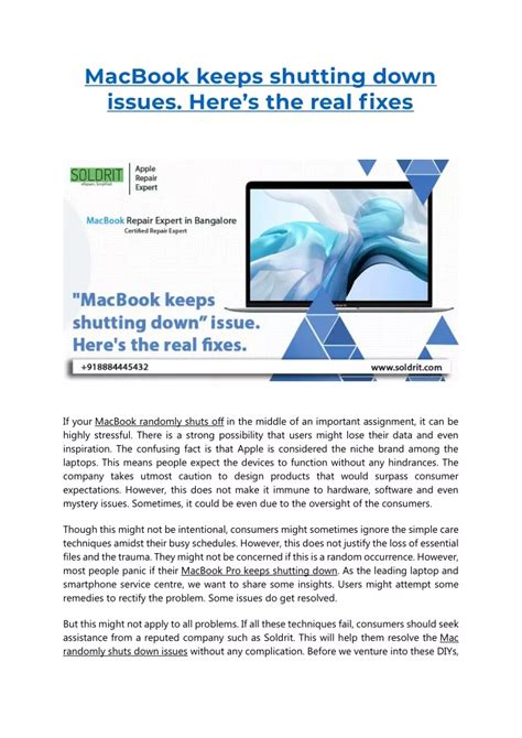 Ppt Macbook Keeps Shutting Down Issues Heres The Real Fixes Powerpoint Presentation Id