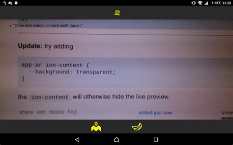 Ionic 4 Cordova Camera Preview Is Hiding Html Elements Even Though