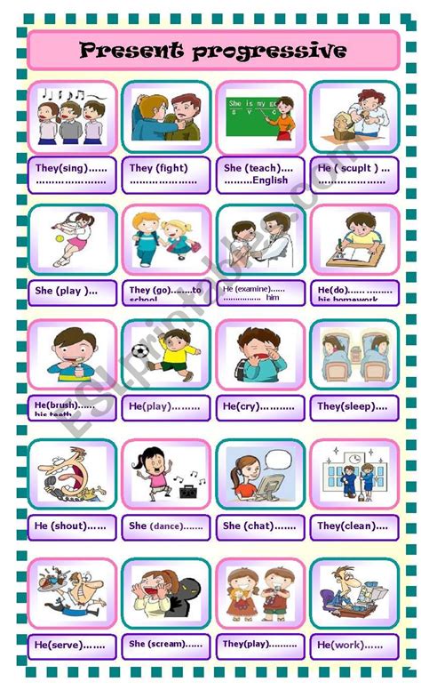 Present Progressive Worksheets Riset