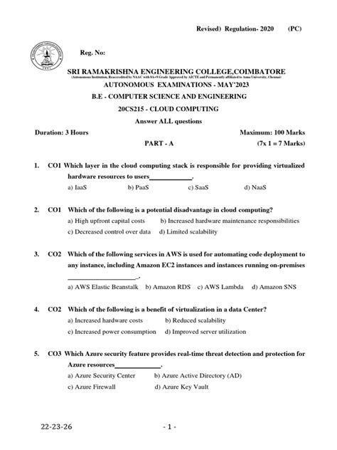 20cs215 Cloud Computing Pdf Cloud Computing Microsoft Azure