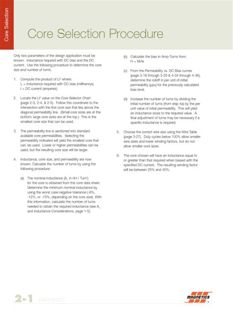 core selection powdercorecatalog download free pdf inductance inductor