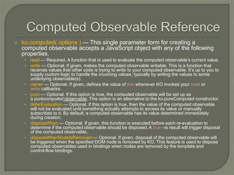 Knockoutjs Part 3 Computed Observables Pptx Programming Languages