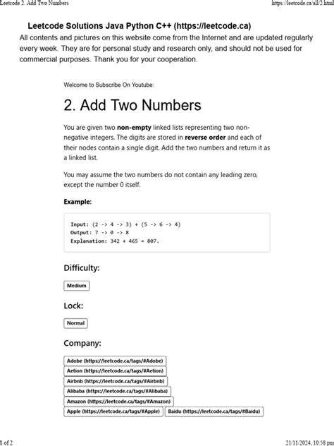 0004 add two numbers pdf computing software