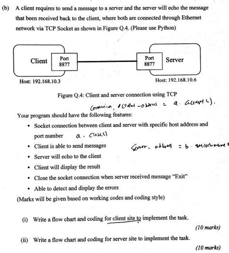 SOLVED A Client Requires To Send A Message To A Server And The Server Will Echo The Message