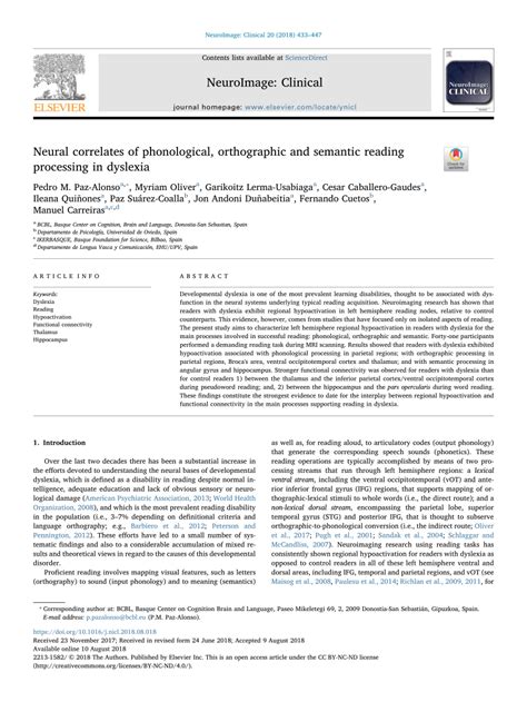 Pdf Neural Correlates Of Phonological Orthographic And Semantic