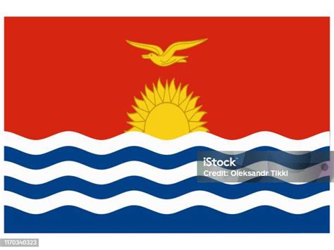 키리바시 아름다운 국기입니다 원래 색상과 비율 심플하고 트렌디 한 플랫 디자인 웹 로고 아이콘 및 배경에 대한 벡터 그림 Eps10 모든 국가에서 플래그 세트 국기에 대한