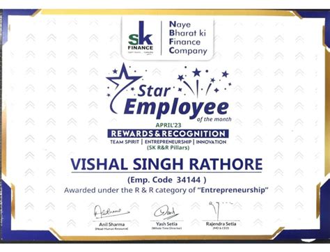 Vishal Rathore On Linkedin Star Employee In The 2 Month Of Joining Glad To See The Recognition 😊😊