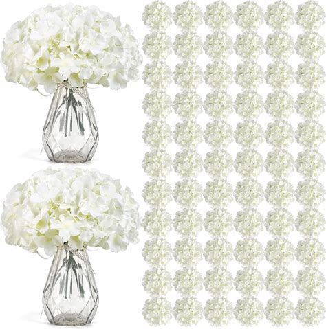 104 Pcs Artificial Hydrangea Flowers Silk Hydrangea Artificial Flowers