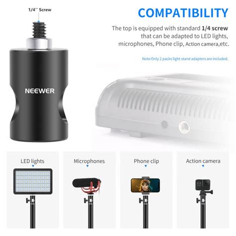 GetUSCart Neewer Rapid Adapter Convert With 1 4 Screw 2 Pack Multi