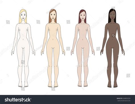 Vector Illustration Four Naked Female Body Stock Vector Royalty Free Shutterstock