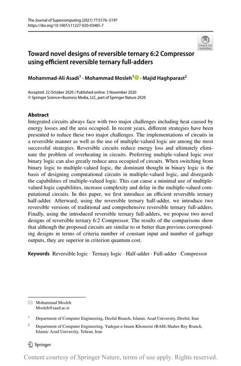 Toward Novel Designs Of Reversible Ternary 62 Compressor Using