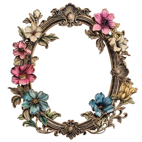 8 Floral Oval Frame Clipart Floral Frames High Quality Png Printable