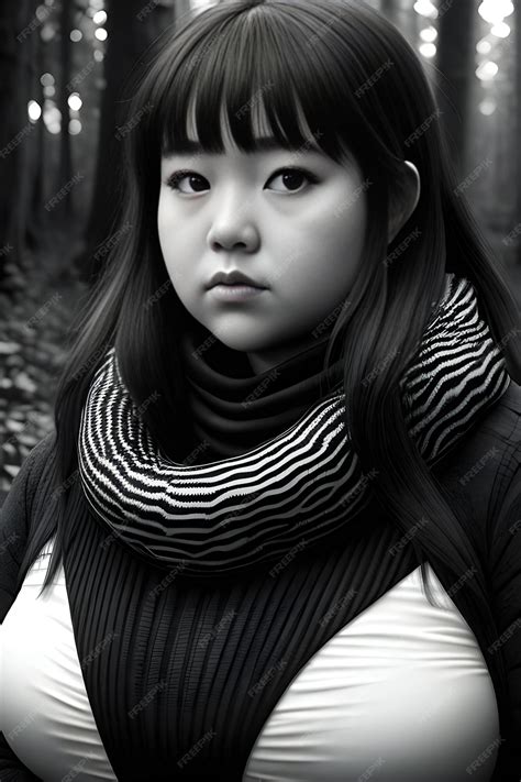 Premium Photo Portrait Of A Beautiful Asian Girl In Black And White