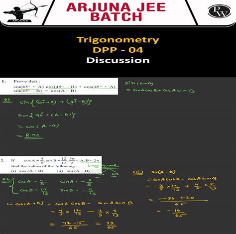Trigonometry Dpp 04 Solution Notes Pdf