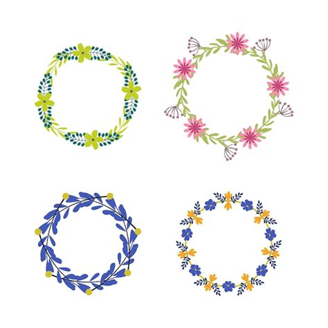 Premium Vector Set Of Floral Frames Vignettes