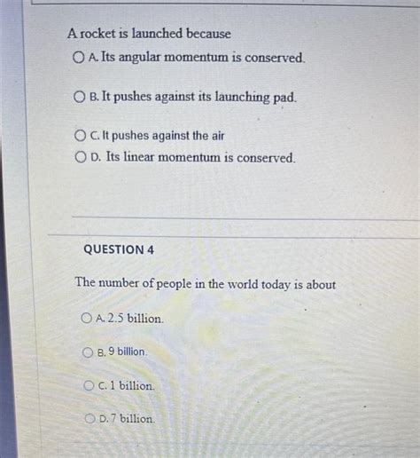 Solved A Rocket Is Launched Because A Its Angular Momentum