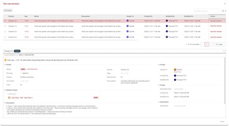 Test Case Version Control