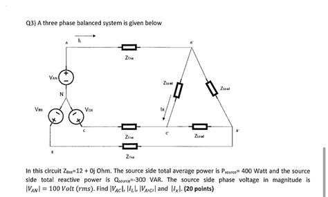 Solved Q3 A Three Phase Balanced System Is Given Chegg Com