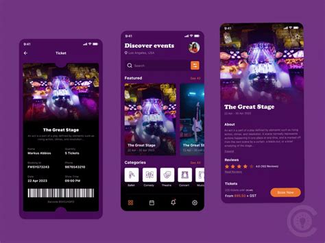 event booking app ui design designs themes templates and downloadable