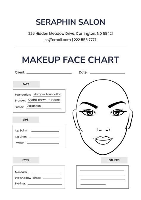 Free Printable Blank Makeup Face Charts
