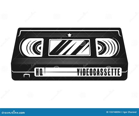 Video Cassette Vector Monochrome Illustration Stock Vector