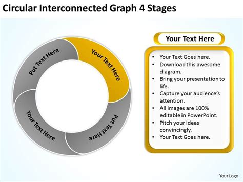 circular interconnected graph 4 stages ppt powerpoint slides template