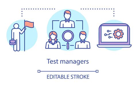 Test Managers Concept Icon Control And Supervision Idea Thin Line