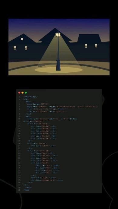 Interactive Street Lamp Using Html Css
