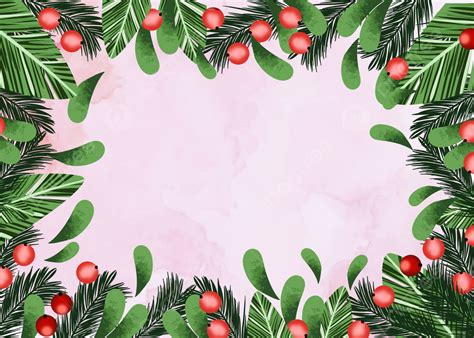 크리스마스 수채 식물 테두리 배경 크리스마스 수채화 틀 배경 일러스트 및 사진 무료 다운로드 Pngtree