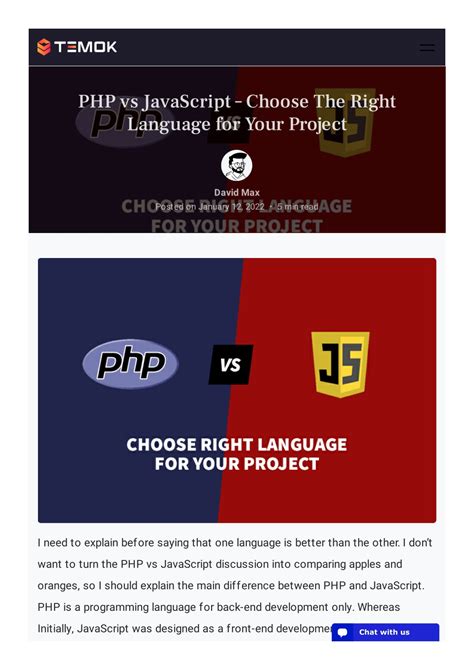 Ppt Php Vs Javascript Choose The Right Language For Your Project