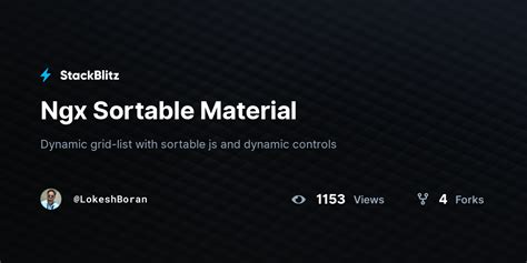 Ngx Sortable Material Stackblitz
