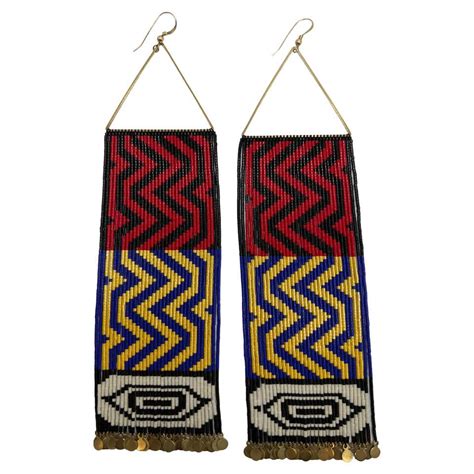 Naaxiin Chilkat Spirit Beaded Earrings For Sale At 1stdibs