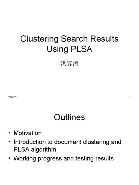 Clustering Search Results Using Plsa Download Free Pdf Cluster