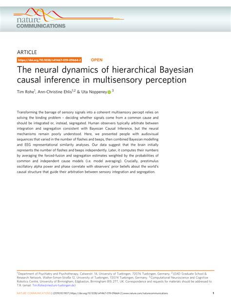 pdf the neural dynamics of hierarchical bayesian causal inference in