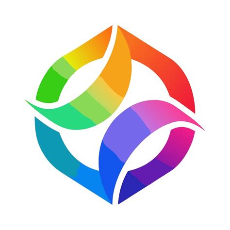 Premium Vector A Colorful Logo With A Rainbow Colored Circle In The
