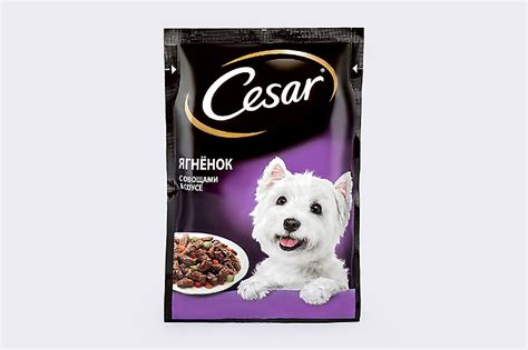 Влажный корм «Cesar» для взрослых собак, с ягненком и овощами в соусе ...