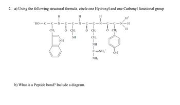 Answered: 2. a) Using the following structural formula, circle one Hydroxyl and one Carbonyl ...