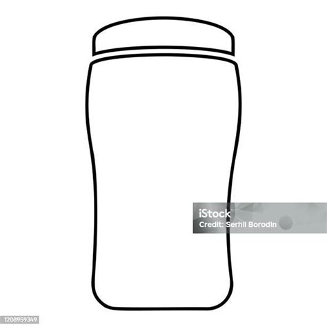 발한 억제성 건조 데오도란트 화장품 상품 아이콘 개요 블랙 컬러 벡터 일러스트 플랫 스타일 이미지 가리기에 대한 스톡 벡터 아트 및 기타 이미지 Istock