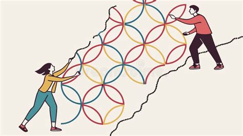 Person Pushing Geometric Patterns Resilience Progress Vector Vector Design Generative Ai Stock